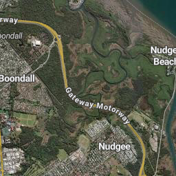 Location of Boondall Wetlands, Nudgee Beach and Brisbane Airport ...